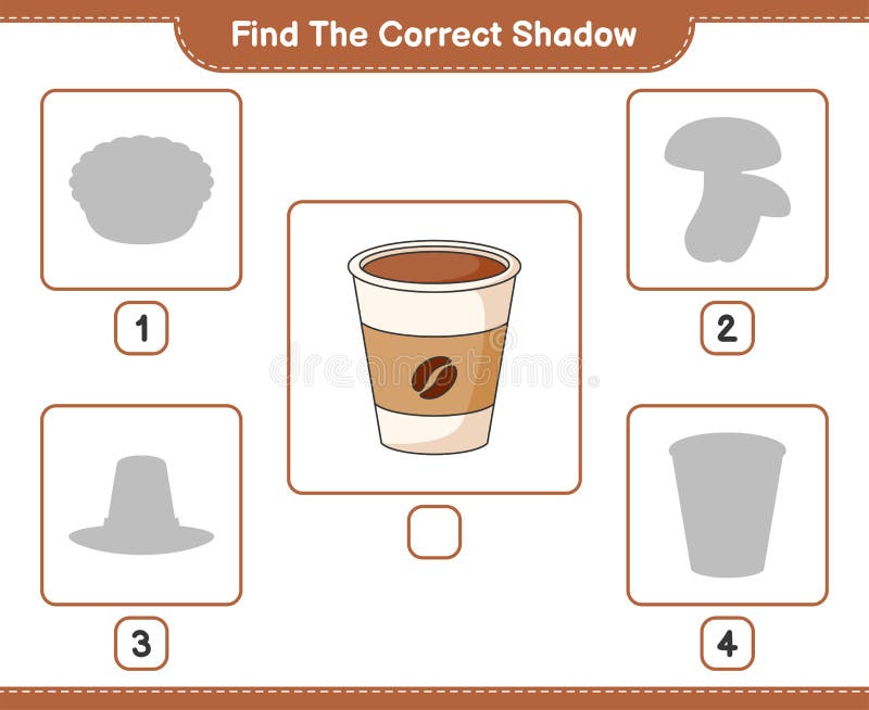 Find the Correct Shadow. Find and Match the Correct Shadow of Coffee ...