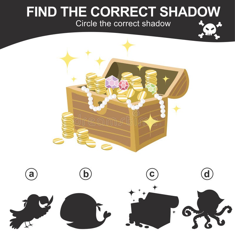 Shadow Matching Game. Educational Game Worksheet for Children Find the ...
