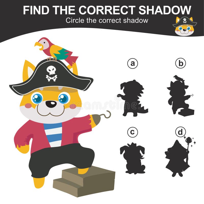 Find the Correct Shadow. Match the Image with the Shadow Stock Vector ...
