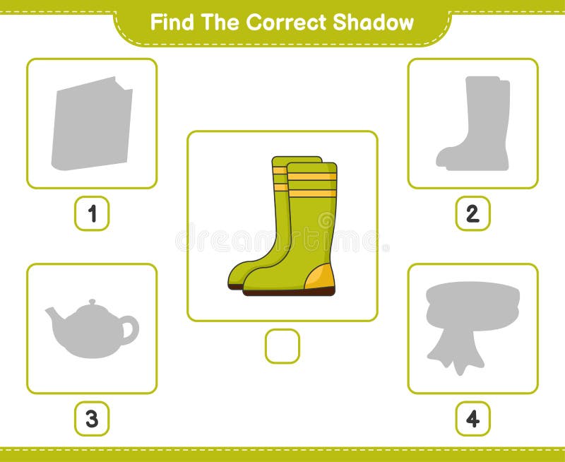 Find the Correct Shadow. Find and Match the Correct Shadow of Rubber ...