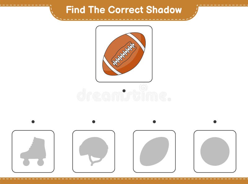 Find the Correct Shadow. Find and Match the Correct Shadow of Rugby ...