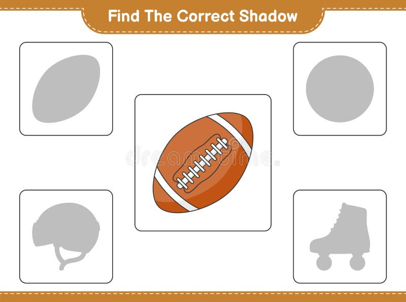 Find the Correct Shadow. Find and Match the Correct Shadow of Rugby ...