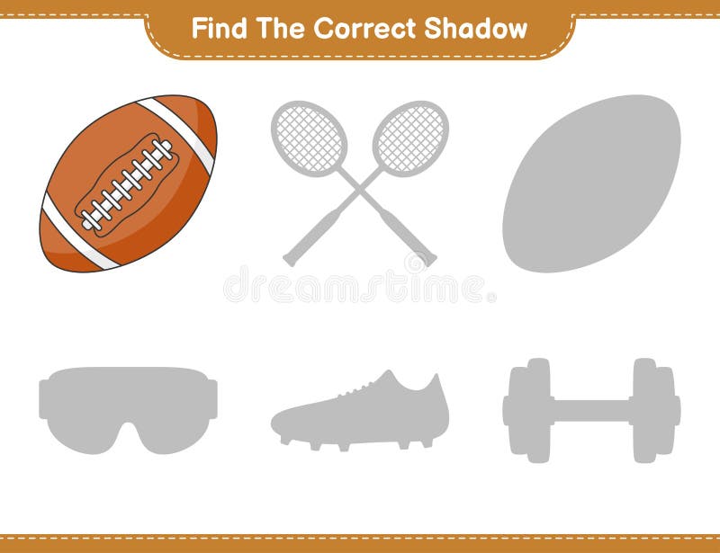 Find the Correct Shadow. Find and Match the Correct Shadow of Rugby ...
