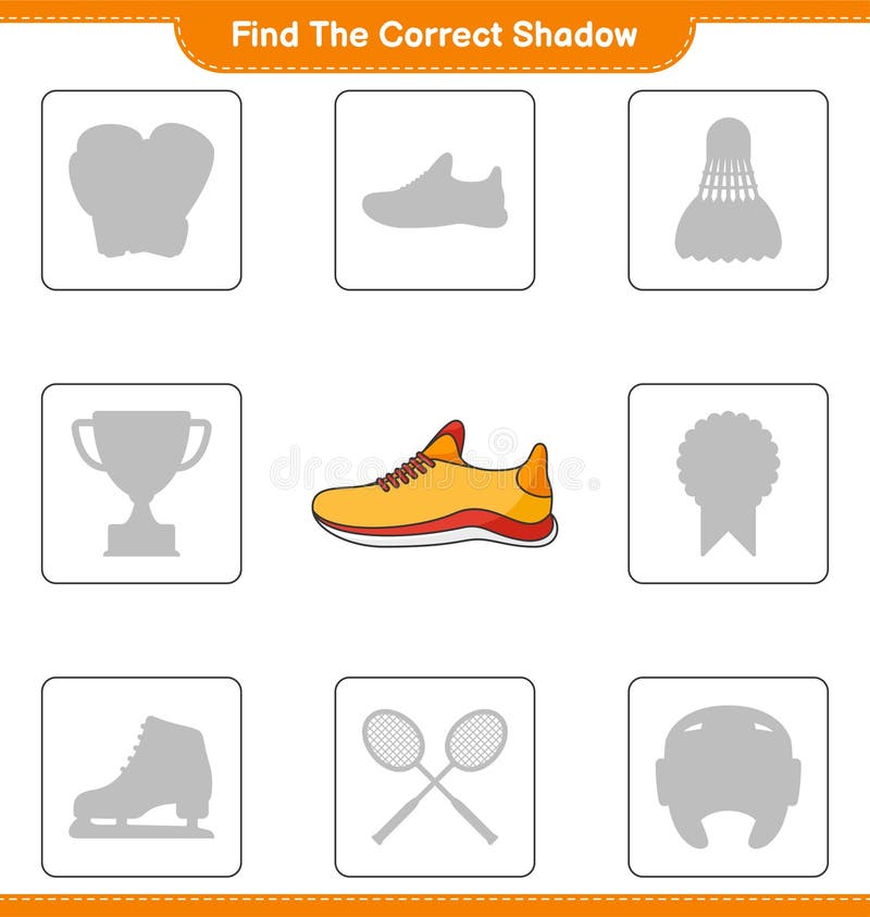 Find the Correct Shadow. Find and Match the Correct Shadow of Running ...
