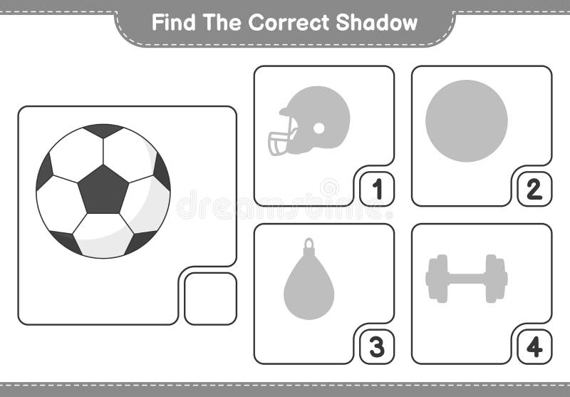 Find the Correct Shadow. Find and Match the Correct Shadow of Soccer ...