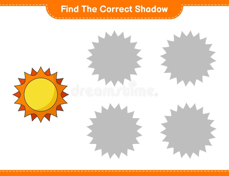 Find the Correct Shadow. Find and Match the Correct Shadow of Sun Stock ...