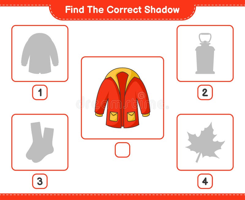 Find the Correct Shadow. Find and Match the Correct Shadow of Warm ...