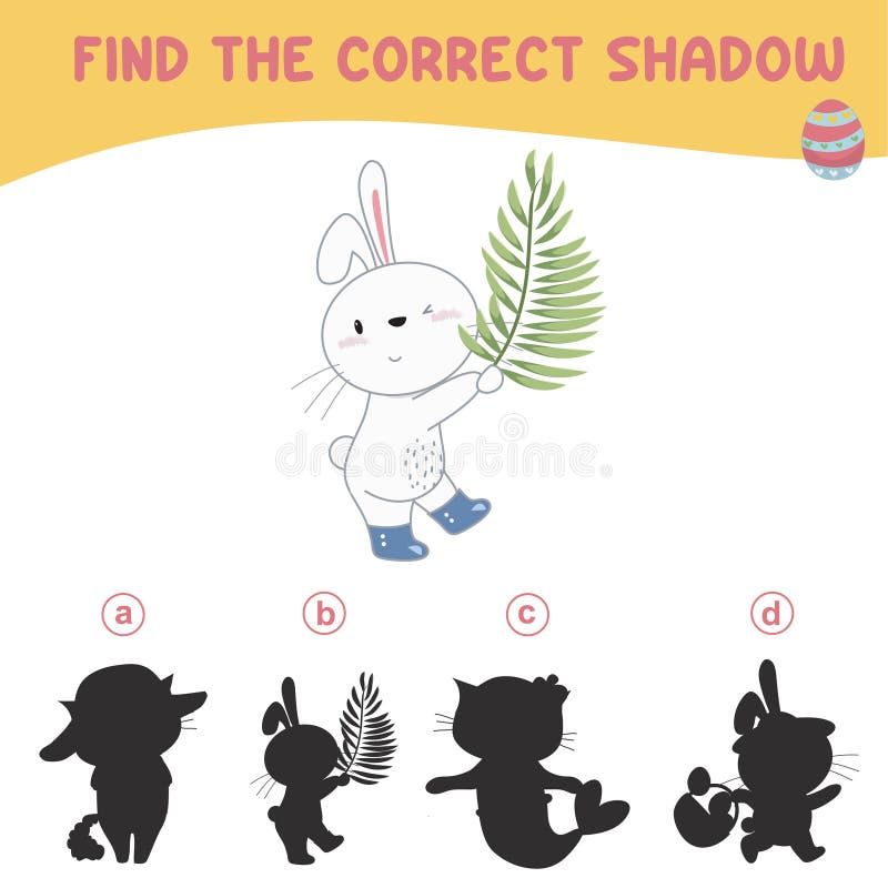 Find the Correct Shadow. Matching Shadow Game for Children Stock Vector ...
