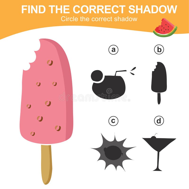 Matching Shadow Game Worksheet for Kids. Find the Correct Shadow of ...