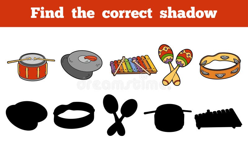 Find the Correct Shadow (musical Instruments) Stock Vector ...