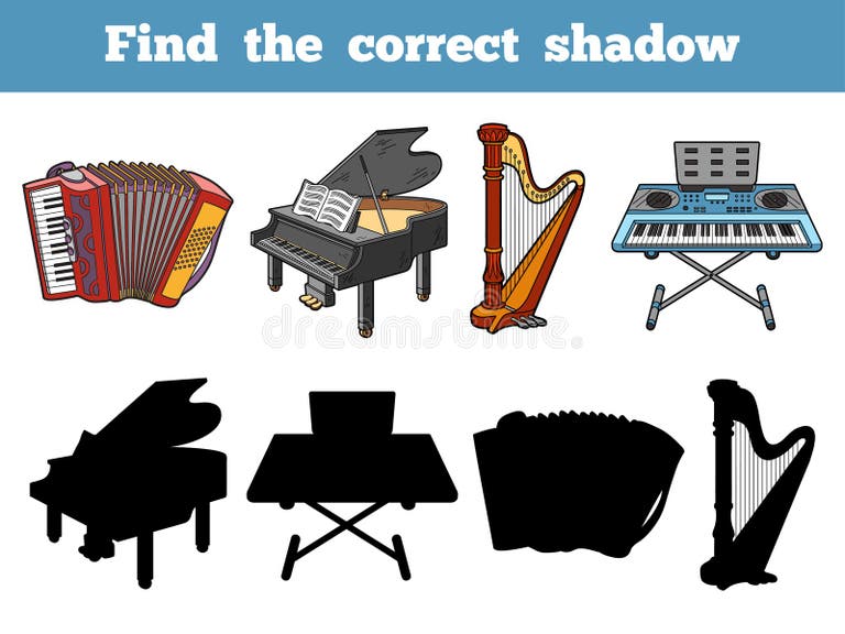 Find the Correct Shadow (musical Instruments) Stock Vector ...