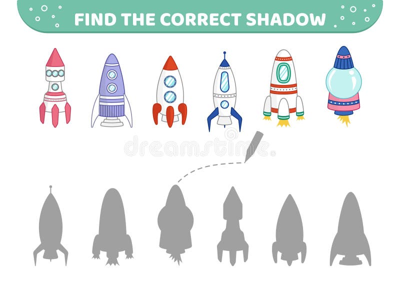 Find the Correct Shadow. Rocket, Little Rockets. Shadow Matching Game ...