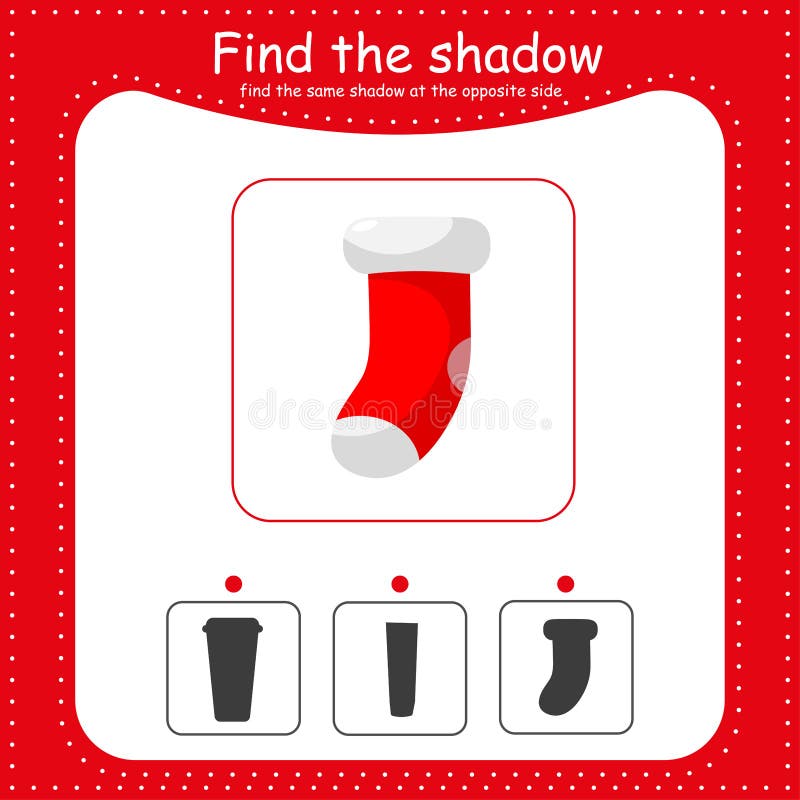 Find the Correct Shadow. Socks Stock Vector - Illustration of play ...