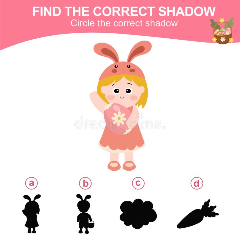 Find the Correct Shadow Worksheet Stock Vector - Illustration of skills ...