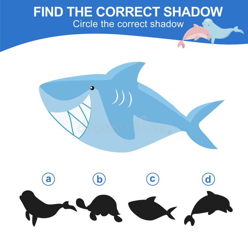 Find the Correct Shadow. Worksheet for Kid Stock Vector - Illustration ...