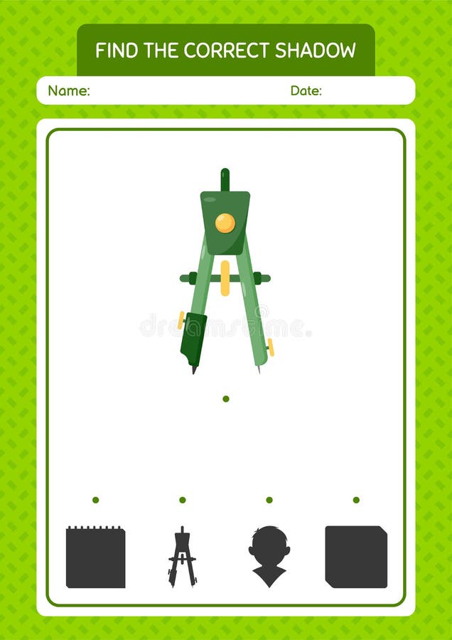 Find the Correct Shadows Game with Bow Compass. Worksheet for Preschool ...