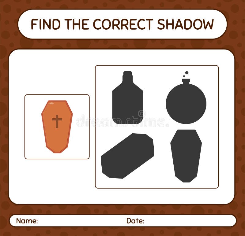 Find the Correct Shadows Game with Coffin. Worksheet for Preschool Kids ...