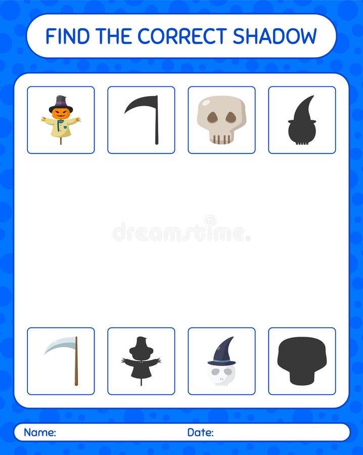 Find the Correct Shadows Game with Halloween Icon. Worksheet for ...