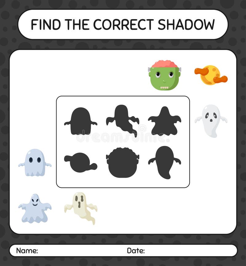 Find the Correct Shadows Game with Halloween Icon. Worksheet for ...