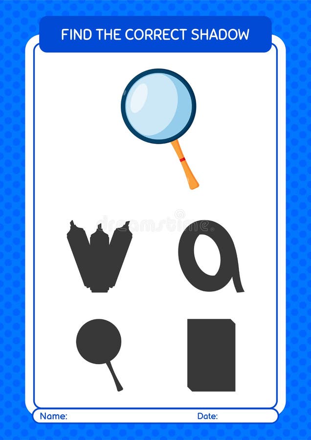 Find the Correct Shadows Game with Magnifying Glass. Worksheet for ...