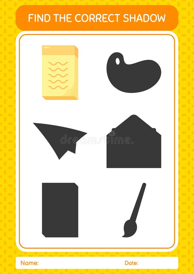 Find the Correct Shadows Game with Note. Worksheet for Preschool Kids ...