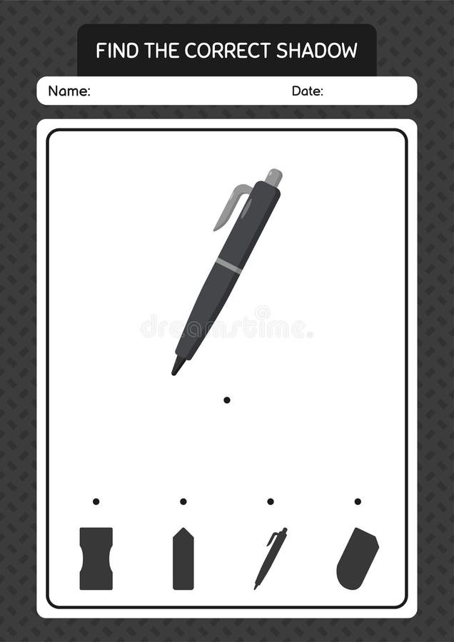 Find the Correct Shadows Game with Pen. Worksheet for Preschool Kids ...
