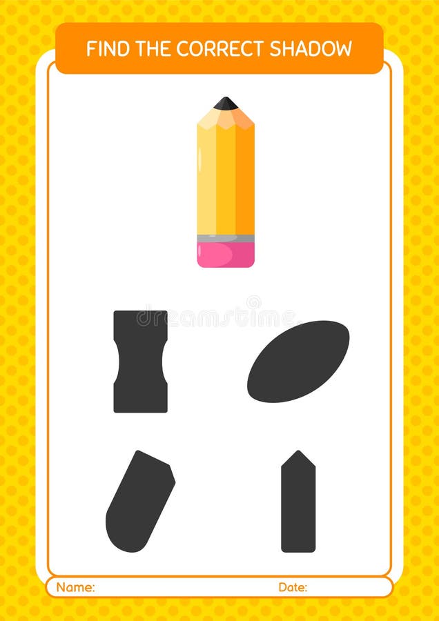 Find the Correct Shadows Game with Pencil. Worksheet for Preschool Kids ...