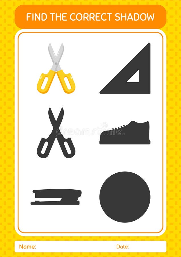 Find the Correct Shadows Game with Scissors. Worksheet for Preschool ...