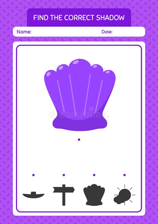 Find the Correct Shadows Game with Shells. Worksheet for Preschool Kids ...