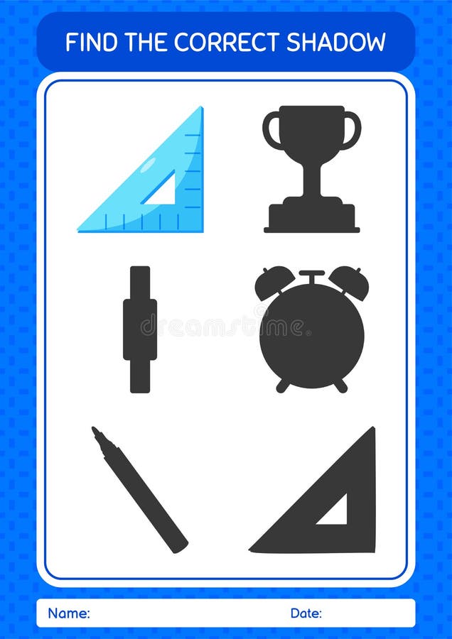 Find the Correct Shadows Game with Triangle Ruler. Worksheet for ...