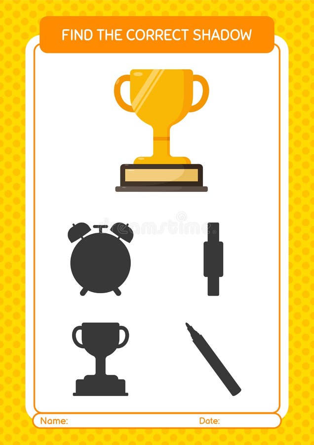 Find the Correct Shadows Game with Trophy. Worksheet for Preschool Kids ...