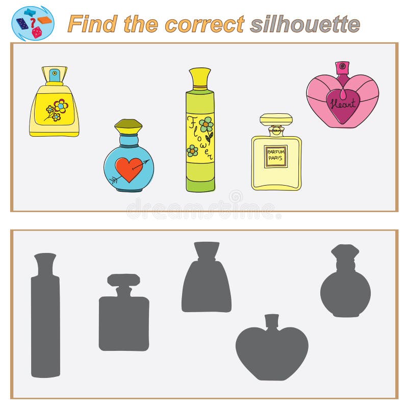 Logical Task. Find the Correct Silhouette Game Stock Vector ...