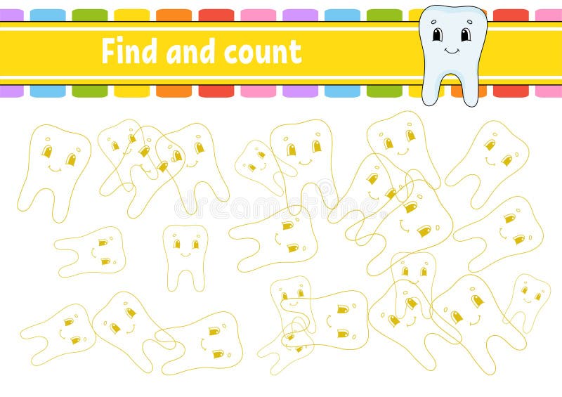 Find and Count. Healthy Tooth. Education Developing Worksheet. Activity ...