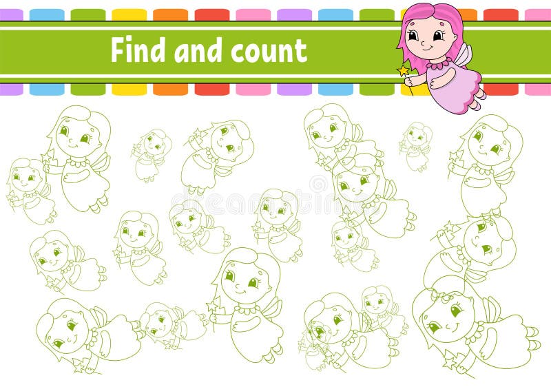 Find and Count. Young Fairy. Education Developing Worksheet. Activity ...