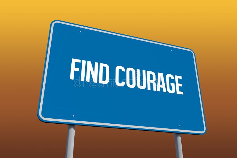 Find Courage Against Orange Sky Stock Illustration - Illustration of ...