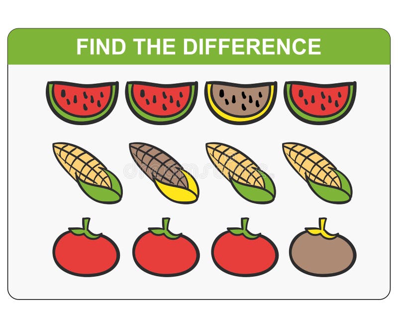 Find the Difference Educational Game for Children Printable Worksheet ...