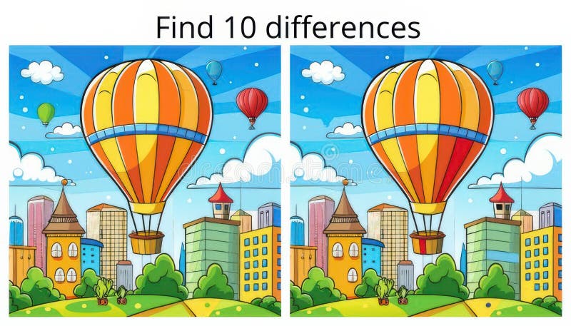 Vector Illustration of "Find 10 Differences" Stock Illustration ...