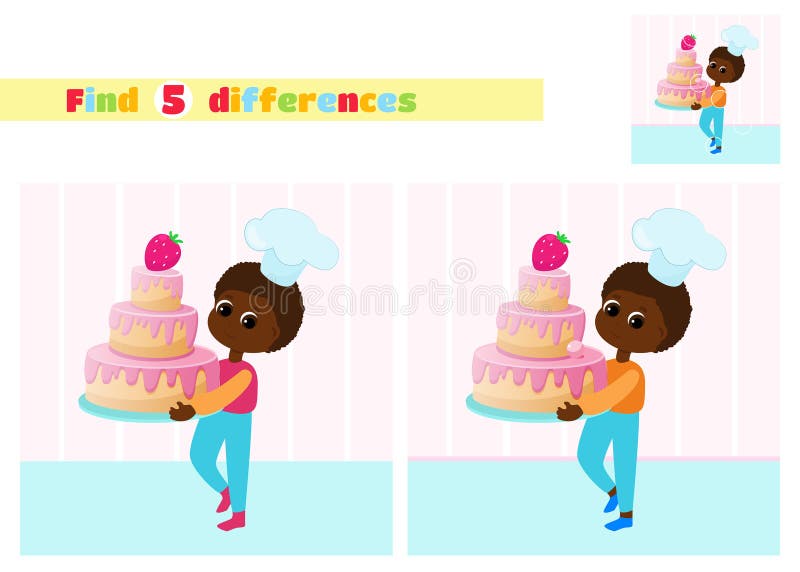 Spot Differences Cake Stock Illustrations – 48 Spot Differences Cake ...