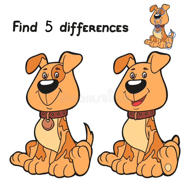 Find differences (dog) stock vector. Illustration of home - 53271538