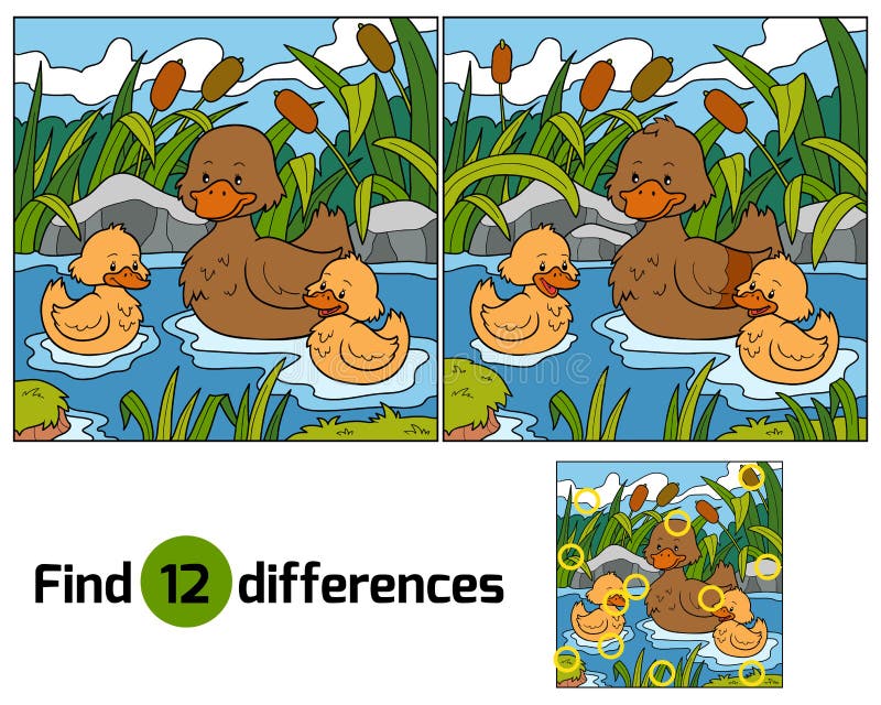 Find differences (fish) stock vector. Illustration of instructive ...