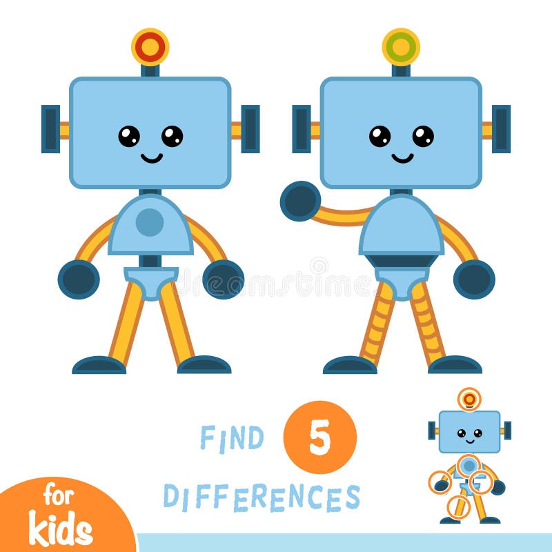 Match Halves of Robots Cartoon Game Stock Vector - Illustration of ...