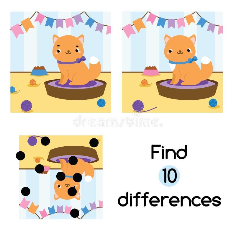 Find the Differences Educational Children Game. Kids Activity Sheet ...