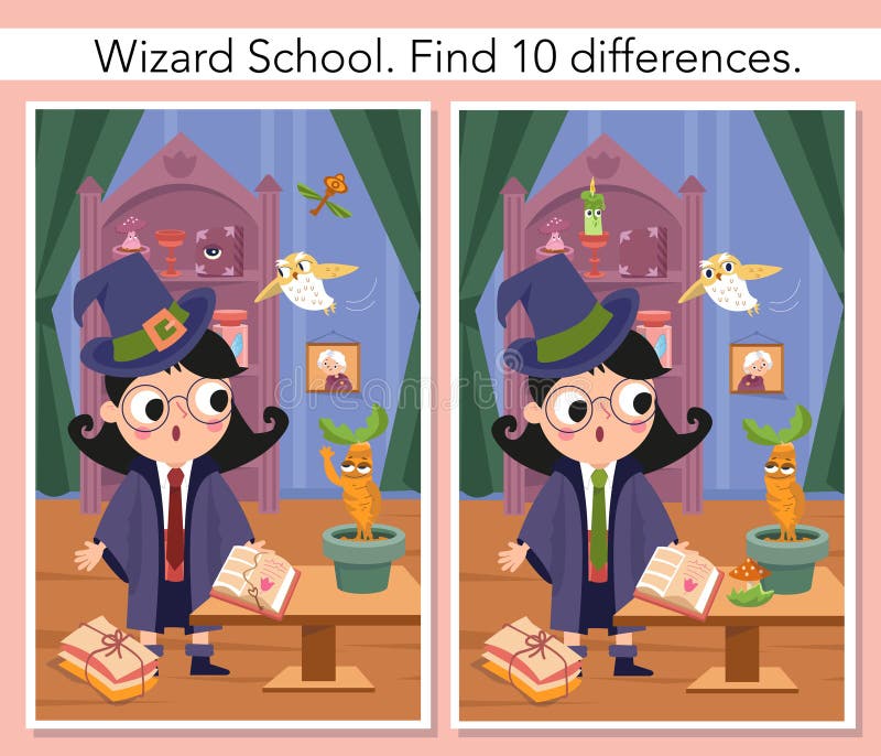 Find 10 Differences. Educational Puzzle Game for Children. Cute Girl ...