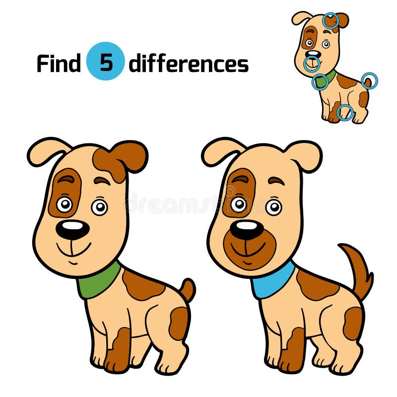 Find Differences, Game for Children (dog) Stock Vector - Illustration ...