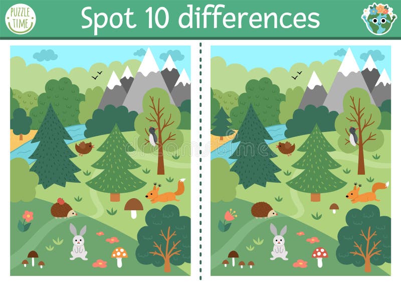 Find Differences Game for Children. Ecological Educational Activity ... Find Differences Game for Children. Ecological Educational Activity ...