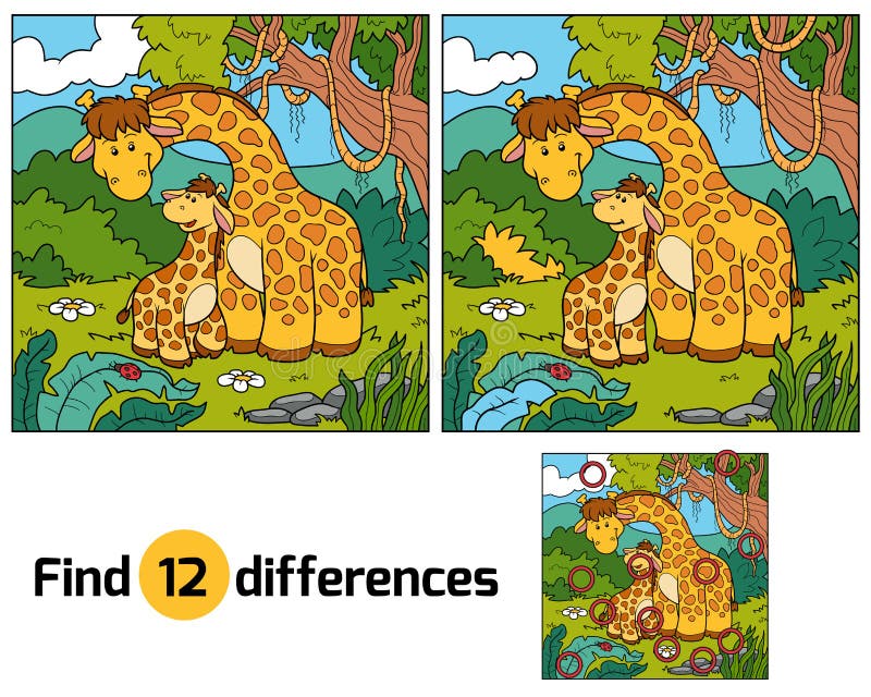 Find the Differences Educational Children Game. Kids Activity Sheet ...
