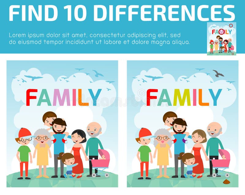 Find Differences, Education Game for Children Vector Ready for Print ... Find Differences, Education Game for Children Vector Ready for Print ...