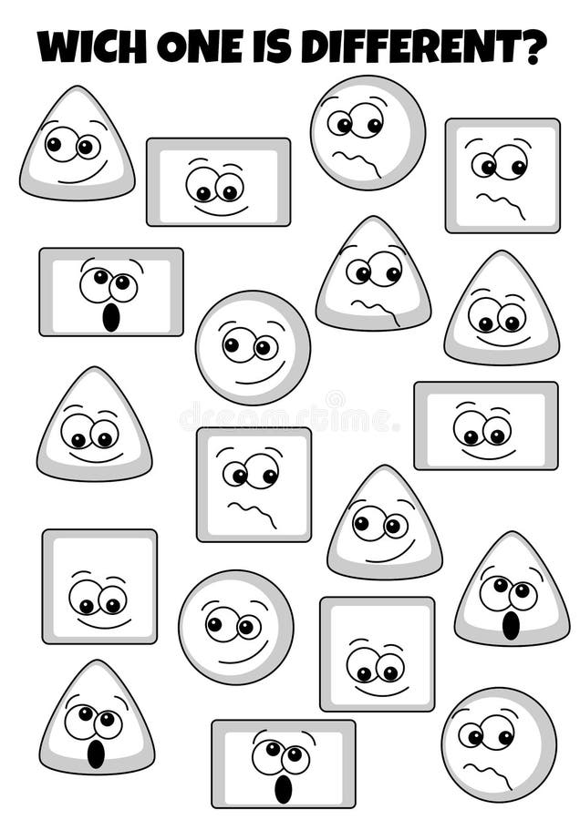 Find the Differences Geometric Shape Game Stock Image - Illustration of ...