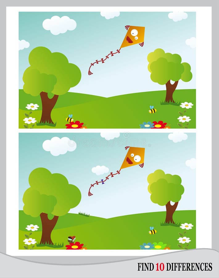 Find 10 Differences - Kite (Vector) Stock Vector - Illustration of ...