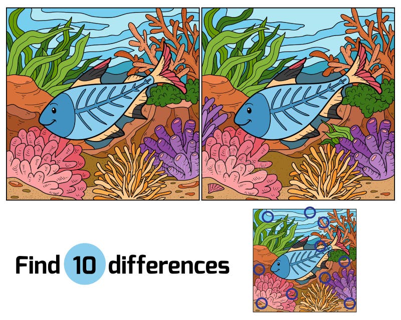Differences Find Fish Stock Illustrations – 582 Differences Find Fish ...